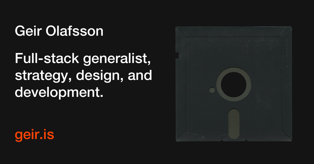 Geir Ólafsson - Strategy, Design, and Development